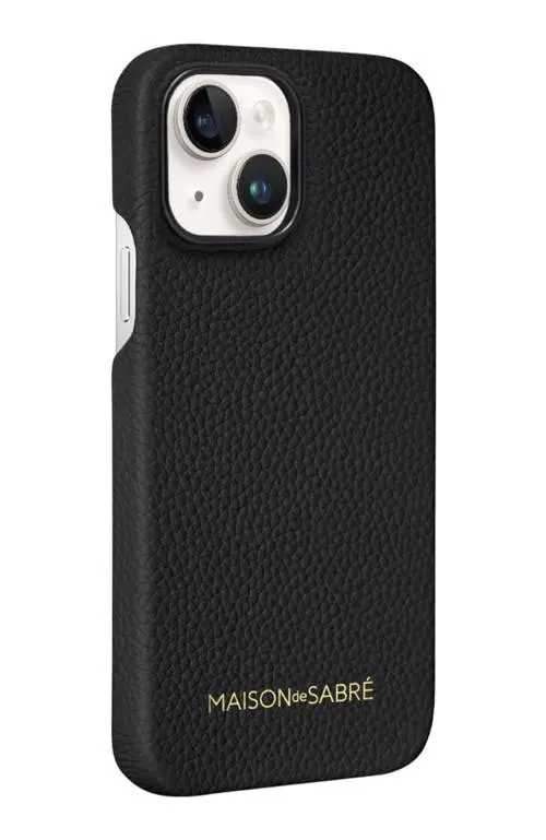 MAISON DE SABRE Leather Phone Case - Black Caviar