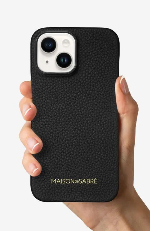 MAISON DE SABRE Leather Phone Case - Black Caviar