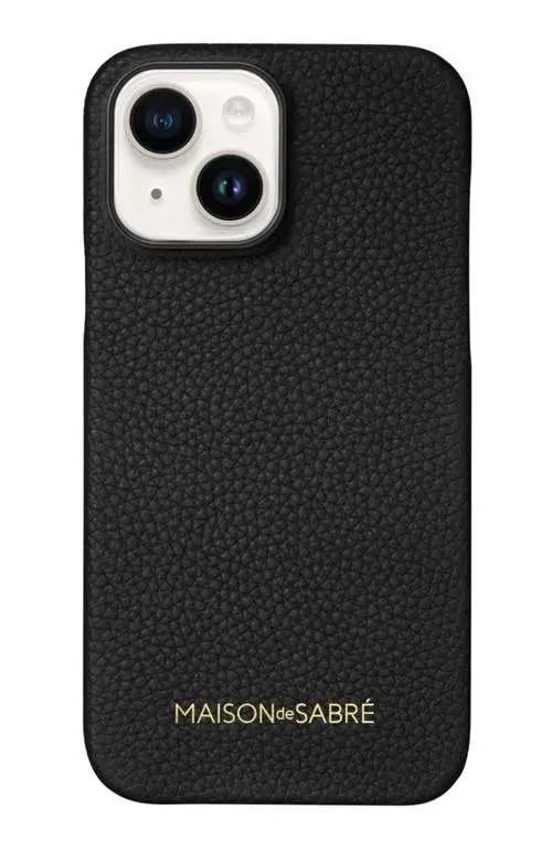 MAISON DE SABRE Leather Phone Case - Black Caviar