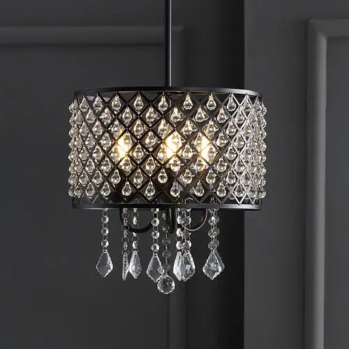 JONATHAN Y Gigi Metal/crystal Adjustable Led Drop Chandelier