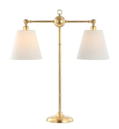 JONATHAN Y Ruth 2-light Library Metal Led Table Lamp - Gold Leaf