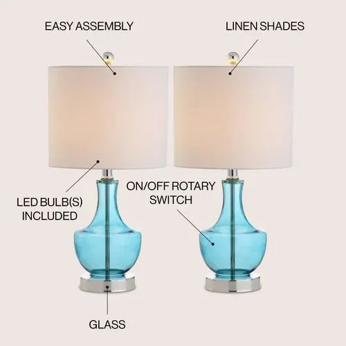 JONATHAN Y Colette Mini Glass Led Table Lamp