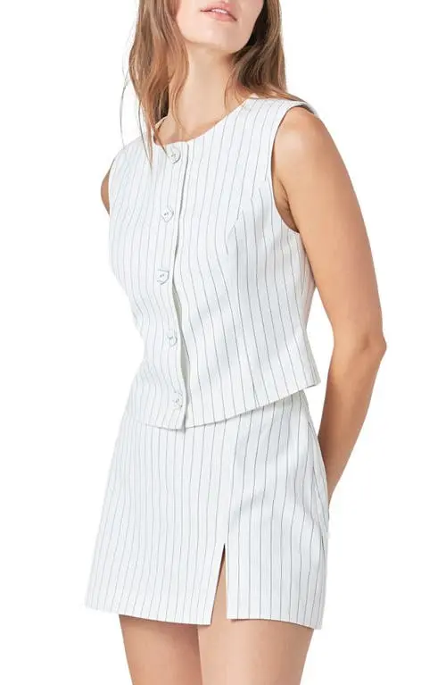 Endless Rose Pinstripe Button Front Vest