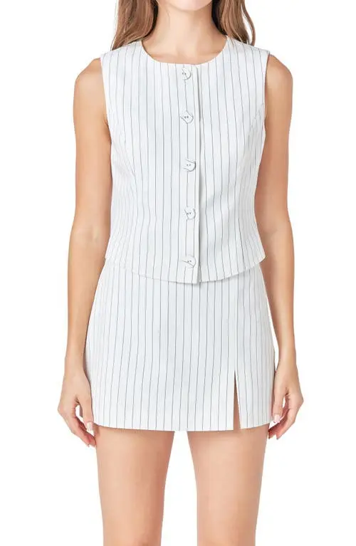 Endless Rose Pinstripe Button Front Vest