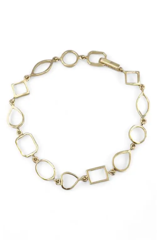 LESLIE PAIGE Bezel Chain Bracelet - Yellow Gold