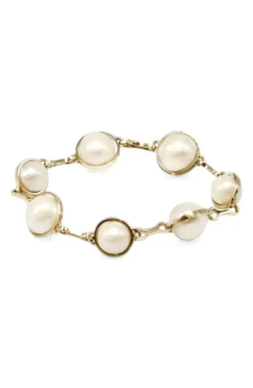LESLIE PAIGE Cultured Pearl Bracelet - Yellow Gold/pearl