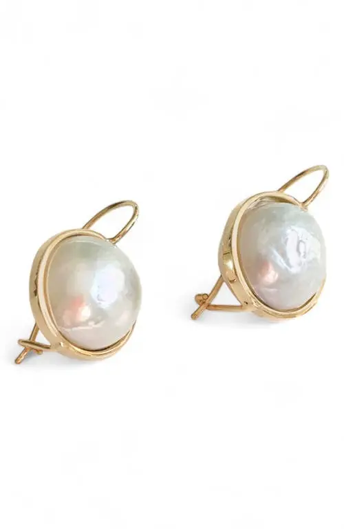 LESLIE PAIGE Cultured Pearl Drop Earrings - Yellow Gold/pearl