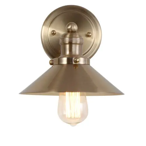 JONATHAN Y July Metal Shade Sconce - Brass Gold