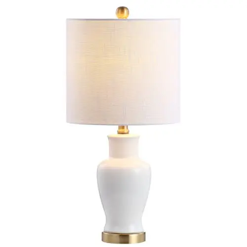 JONATHAN Y Chi Ceramic/iron Modern Classic Led Table Lamp - White