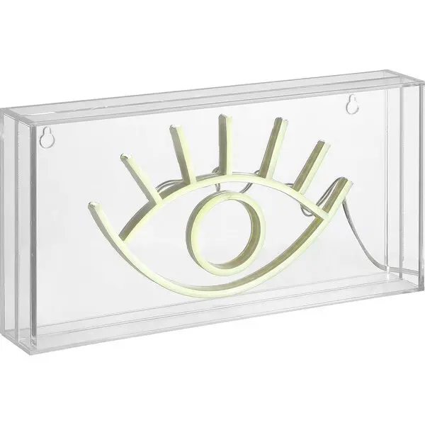 JONATHAN Y Eye Contemporary Glam Acrylic Box Usb Operated Led Neon Light - White