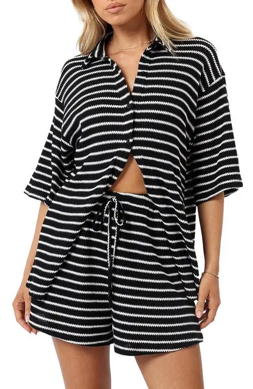 PETAL & PUP Linnea Stripe Knit Set - Black White