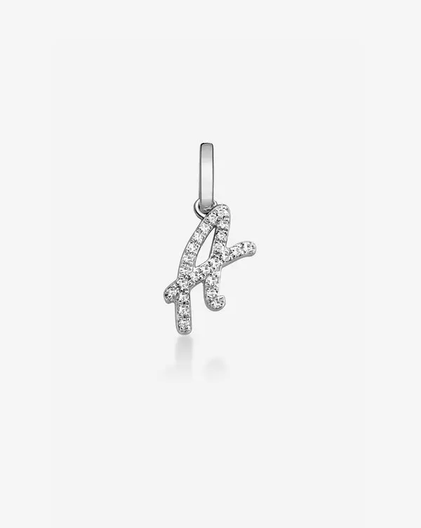 Ring Concierge Diamond Script Initial Pendant - One-color