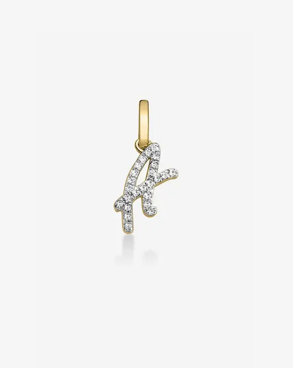 Ring Concierge Diamond Script Initial Pendant - One-color