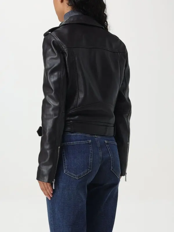 Pinko Leather Biker Jacket - Brown