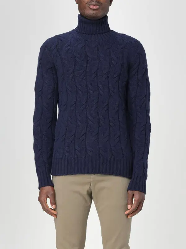 DRUMOHR Cable Knit Turtleneck Sweater - Blue