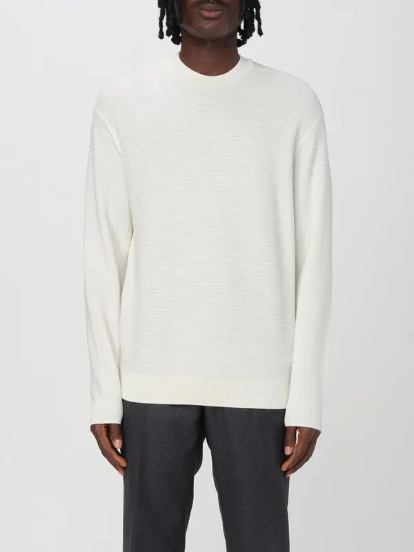 Emporio Armani Textured Crew Neck Sweater - Yellow Cream