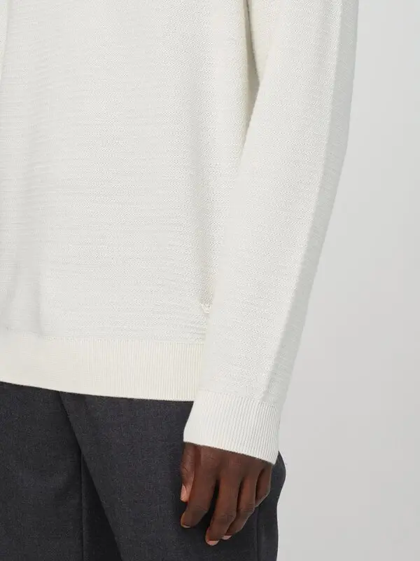 Emporio Armani Textured Crew Neck Sweater - Yellow Cream