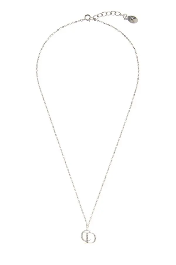 Dior Crystal 'cd' Necklace - Silver