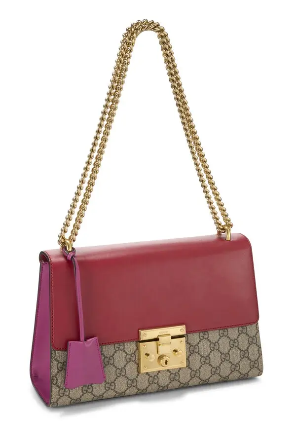 Gucci Gg Supreme Canvas Padlock Shoulder Bag - Multi