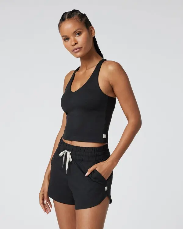 Vuori Halo Performance Crop Top 2.0 - Black Heather