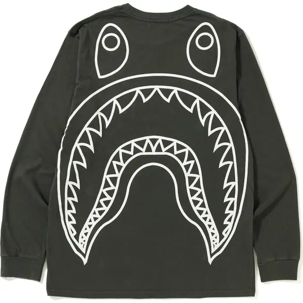 A BATHING APE Big Shark Vintage Long Sleeve Tee Shirt