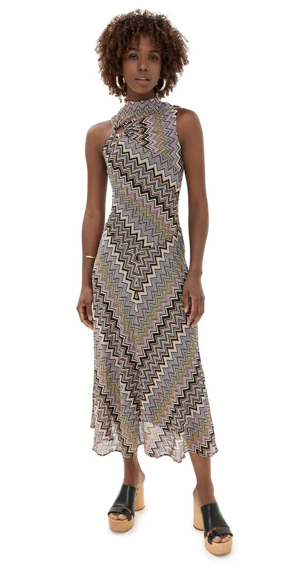 knee length dresses for ladies MISSONI | S/L LONG DRESS-BLUE