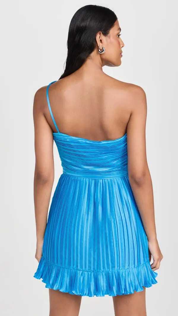 AMUR Kelce Fitted Flounce Mini Dress