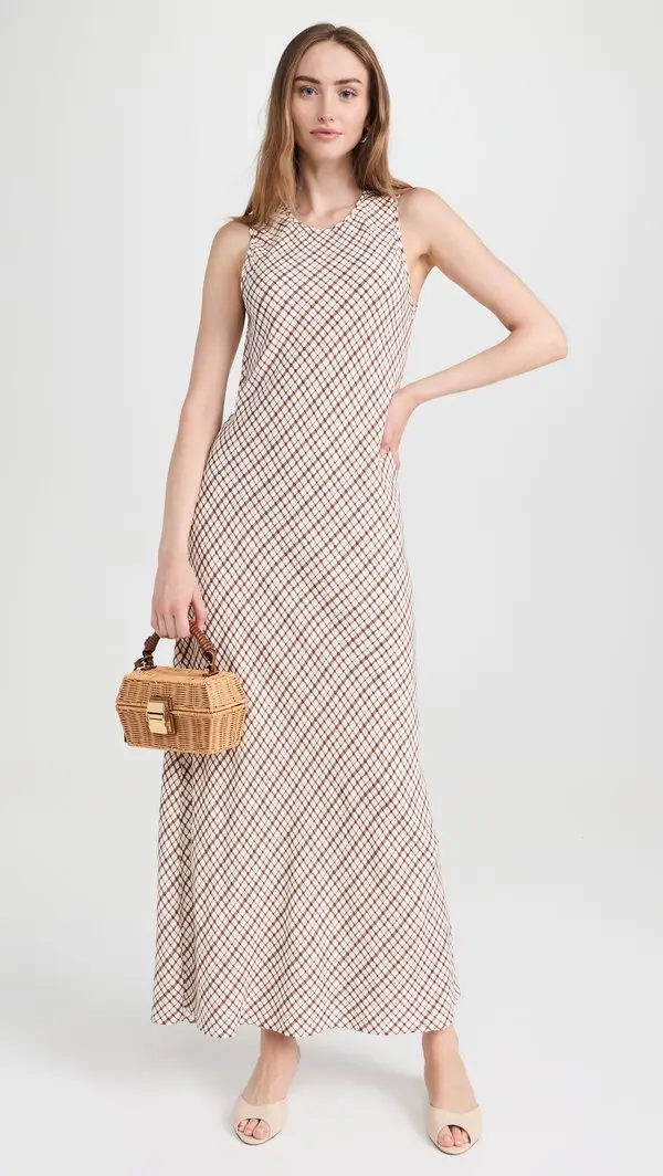 wayf brown gingham dress Diane Brown Gingham Dress | Dresses main image 0