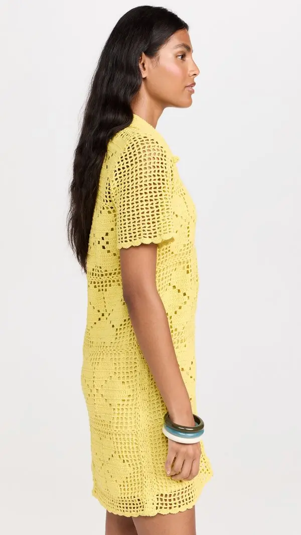Cleobella Ileana Crochet Mini Dress In Yellow - 50% Off | Editorialist