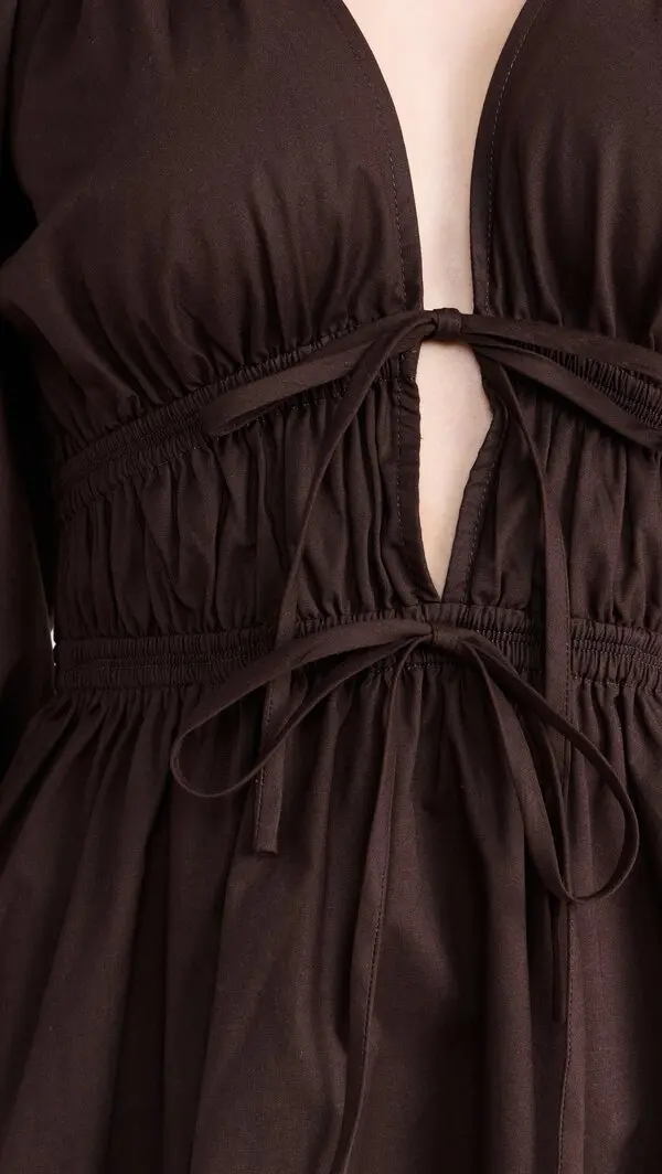 WAYF Leighton Mini Dress - Espresso