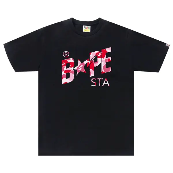 A BATHING APE Abc Camo Sta Logo Tee /pink - Black