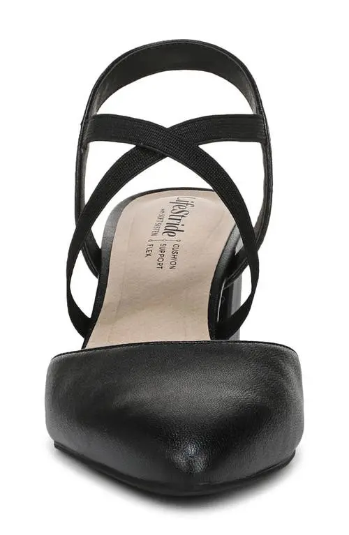 LIFESTRIDE April Slingback Pumps - Black Leather