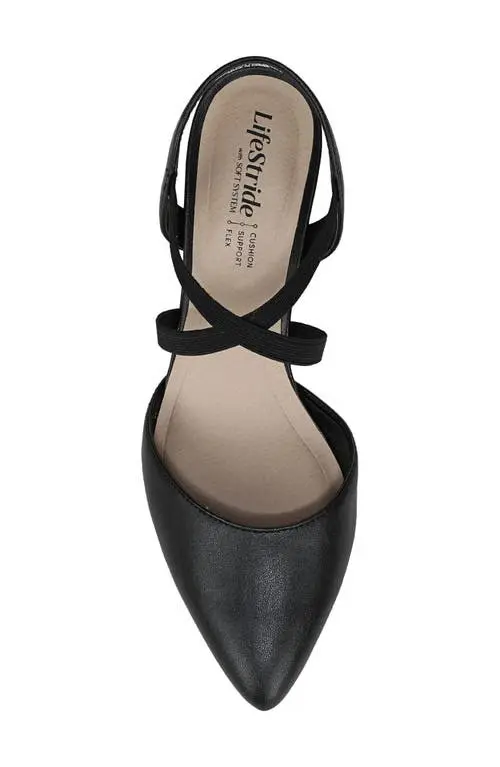 LIFESTRIDE April Slingback Pumps - Black Leather