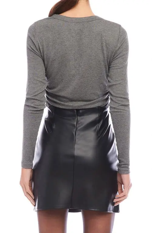 Fifteen Twenty Side Shirred Rib Top - Charcoal