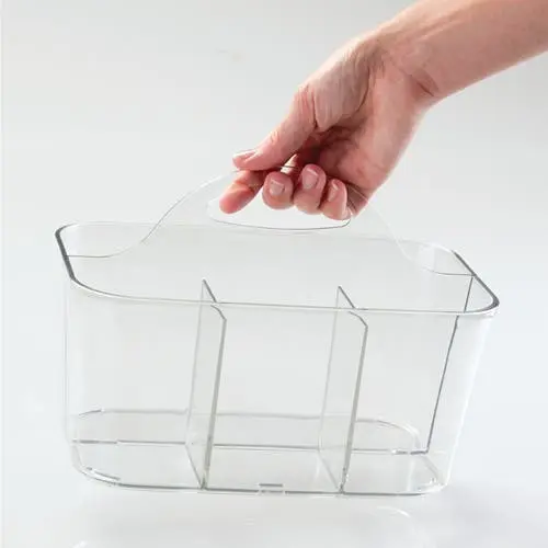 MDESIGN Midesign Small Plastic Divided Cosmetic Storage Organizer Caddy Tote Bin