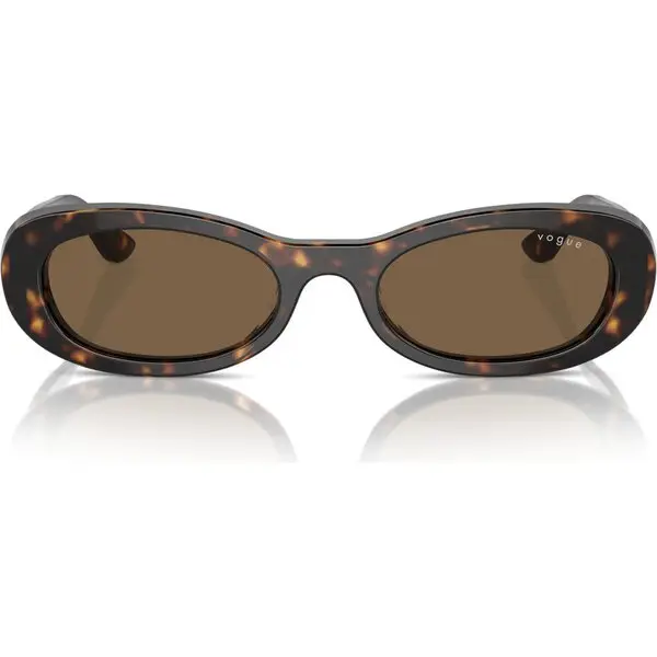 VOGUE 53mm Oval Sunglasses - Dark Havanah/dark Brown