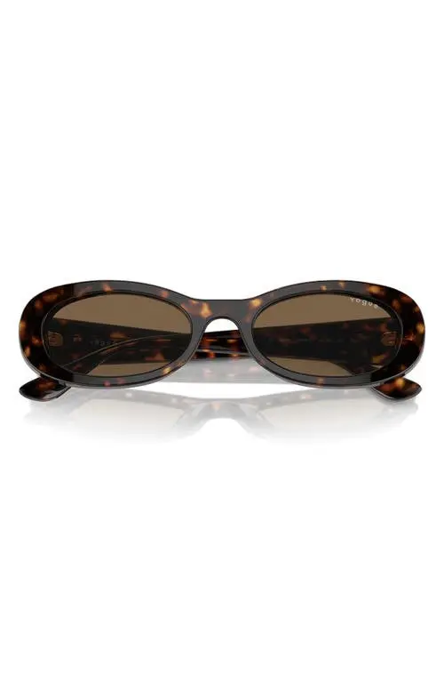 VOGUE 53mm Oval Sunglasses - Dark Havanah/dark Brown