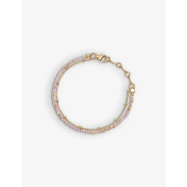Astley Clarke Biography Pink Chalcedony And Rhodochrosite Bracelet - Yellow Gold Vermeil