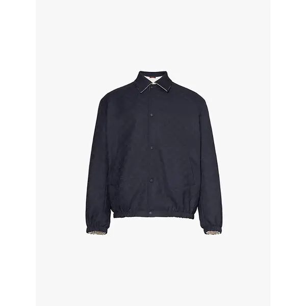 Gucci Monogram-print Two-welt-pockets Regular-fit Cotton Jacket