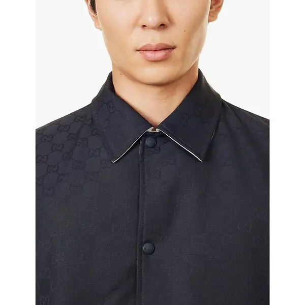 Gucci Monogram-print Two-welt-pockets Regular-fit Cotton Jacket
