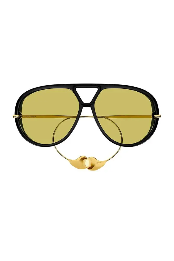 Bottega Veneta Pilot Drop Sunglasses - Black