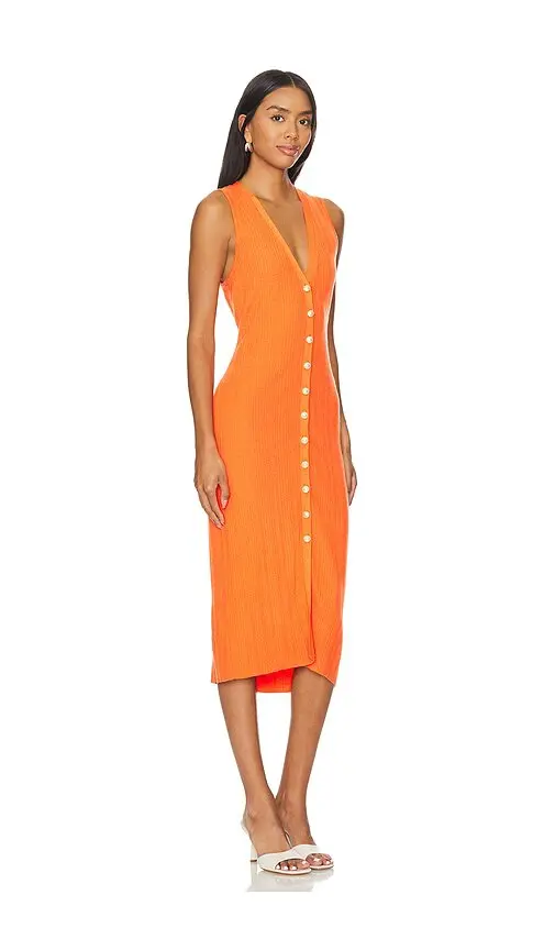 L'Agence Domino Sleeveless Button Dress