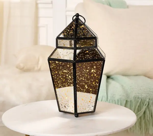 LWYA BY KIM GRAVEL 13' Illuminated Mercury Glass Lantern Kim Gravel - One-color