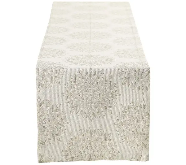 DESIGN IMPORTS Winter Sparkle Jacquard Table Ru Ner 14x72 - One-color