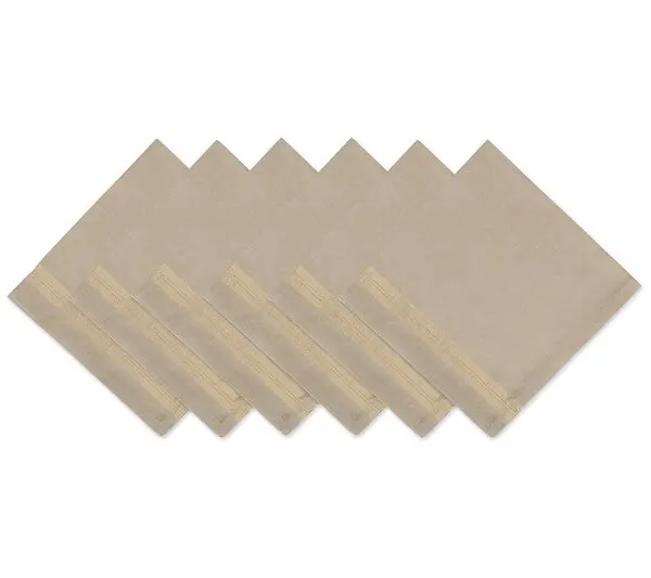 DESIGN IMPORTS Set/6 Gold Sparkle Stripe Napkin - One-color