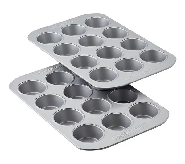 FARBERWARE Bakeware Nonstick 12-cup Muffin Pans 2-pc - One-color