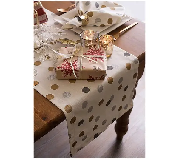 DESIGN IMPORTS Metallic Confetti Table Runner 1 4x108