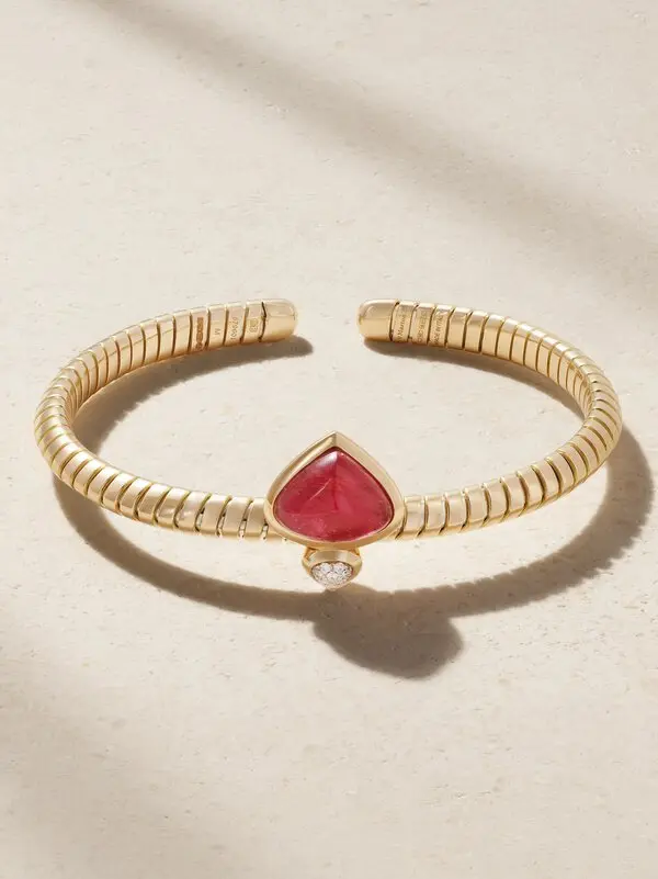 Marina B 18-karat Rubellite And Diamond Cuff - Gold