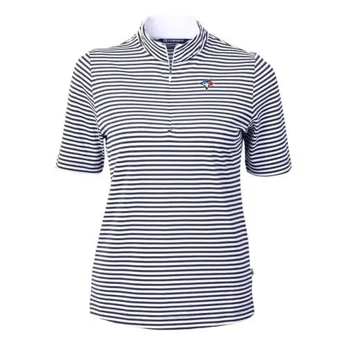 Cutter & Buck Toronto Blue Jays Virtue Eco Pique Stripe Top