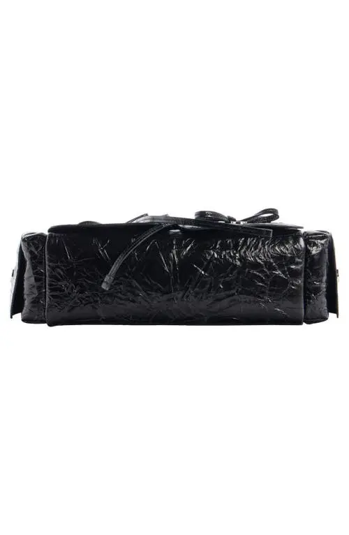 Acne Studios Multipocket Crinkled Leather Baguette - Black